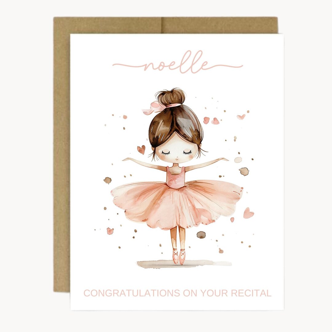 Dance Recital Card [personalized Dance Gift Custom Ballerina Dancer ...