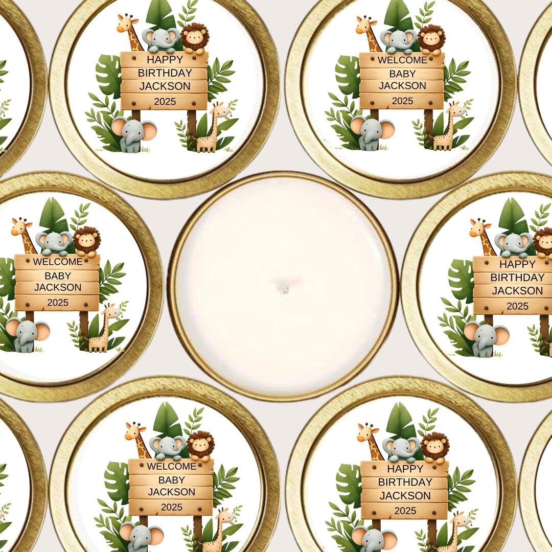 Zoo Animal Favor Candles BULK [personalized Baby Shower Candles, Gender ...