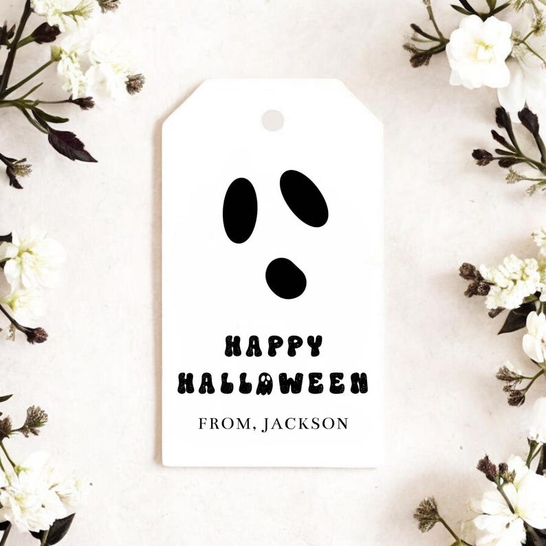 Ghost Gift Tags for Kids student Halloween Favors, Students Labels ...