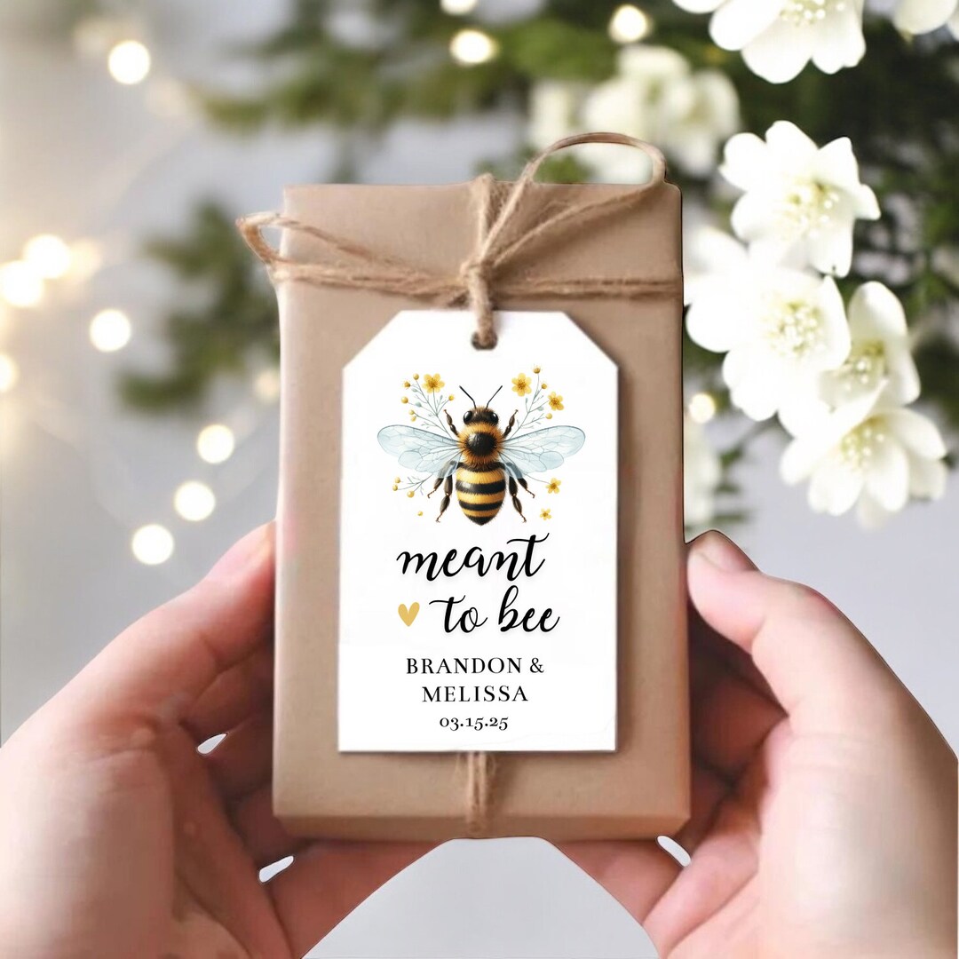 Meant to Bee Gift Tags [bridal Shower Favor Tags, Wedding Anniversary ...