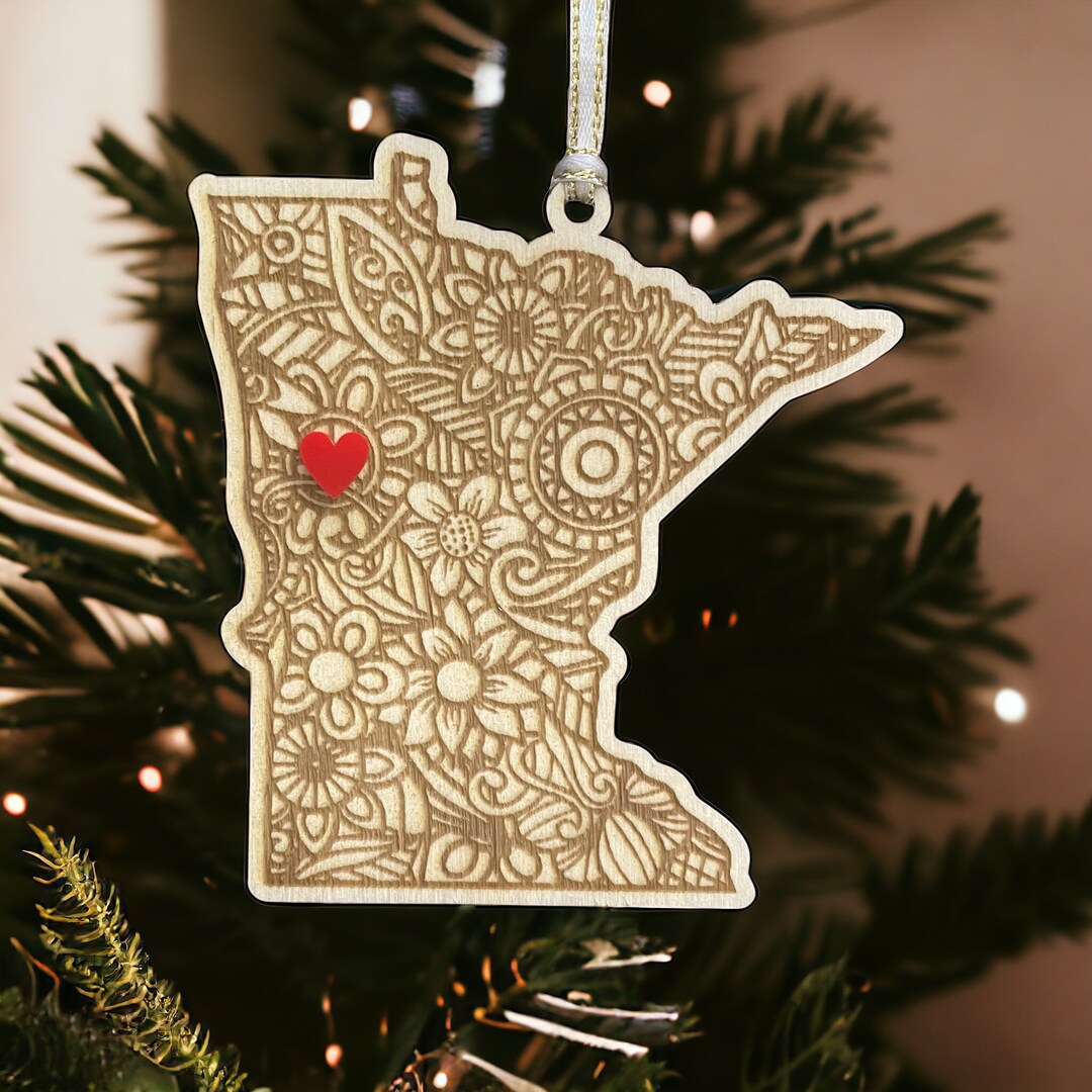 Minnesota Ornament Gift, Wedding Destination Favor, State Pride Gift ...
