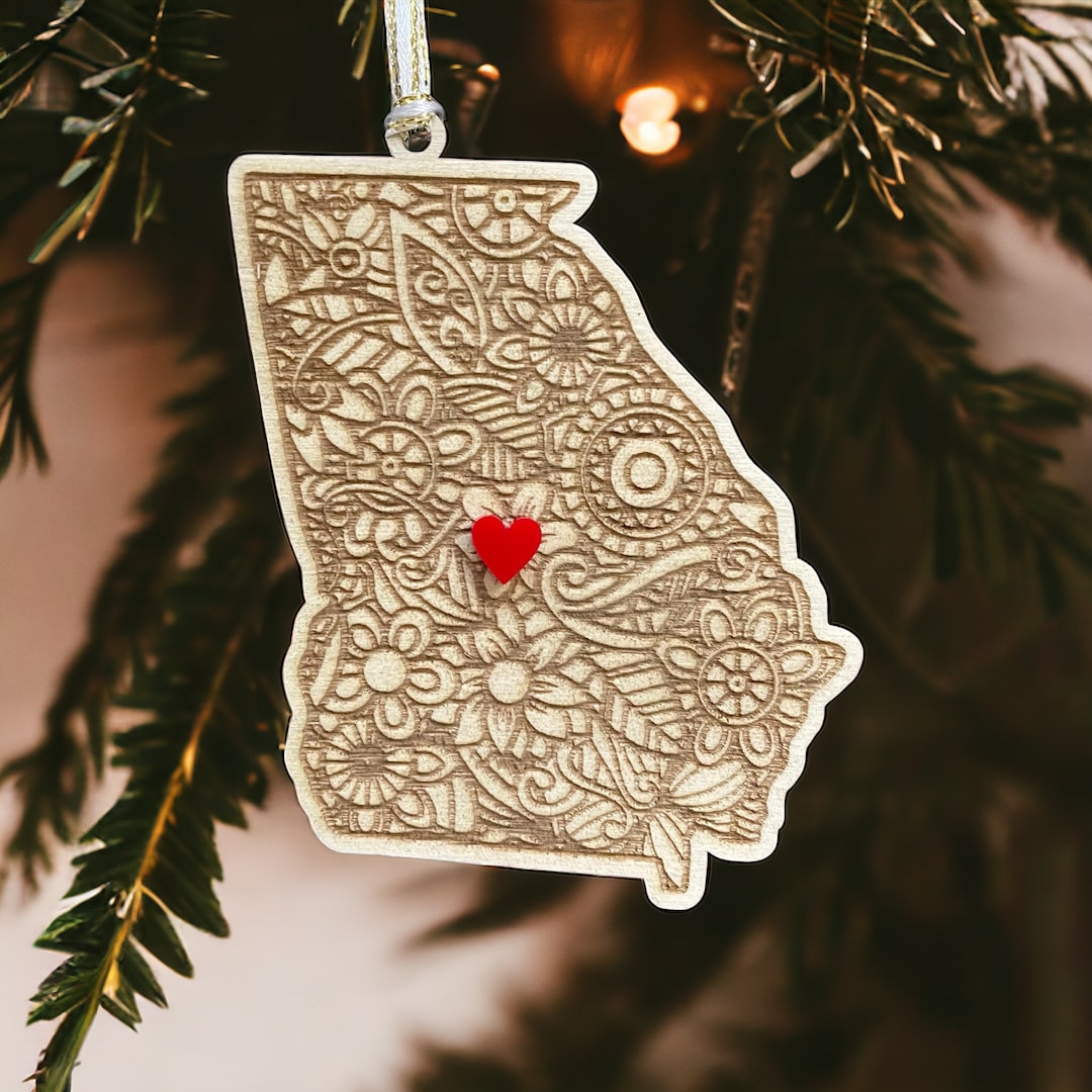 Georgia Ornament Gift, Wedding Destination Favor, State Pride Gift ...