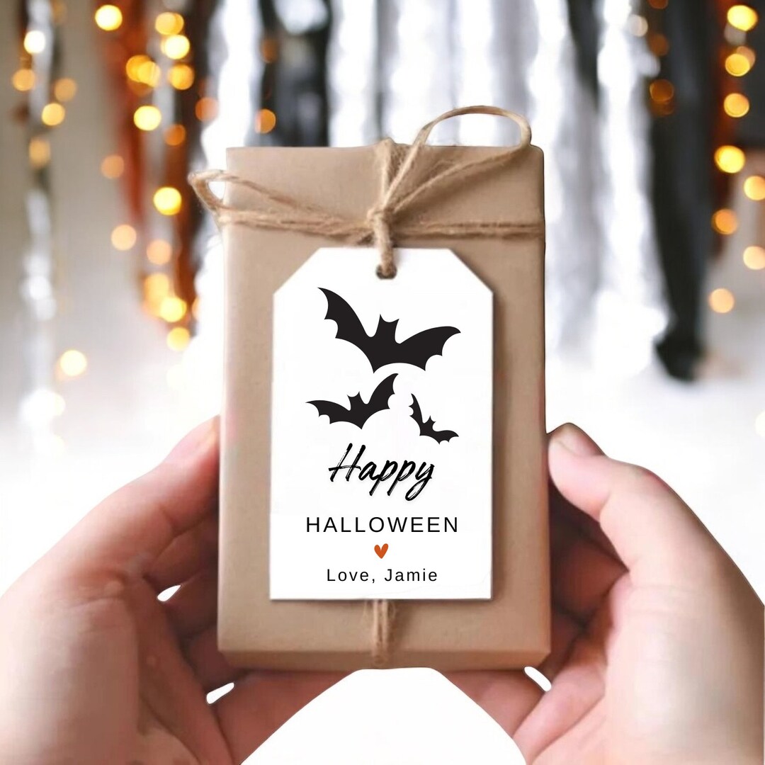 Halloween Bats Gift Tags [personalized Halloween Tags, Bat Tags ...