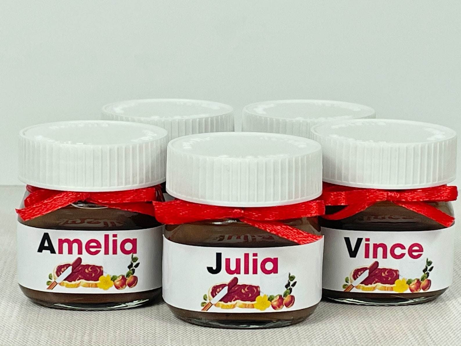 Personalized Nutella Jars Nutella Favors Tiered Tray Decor - Etsy