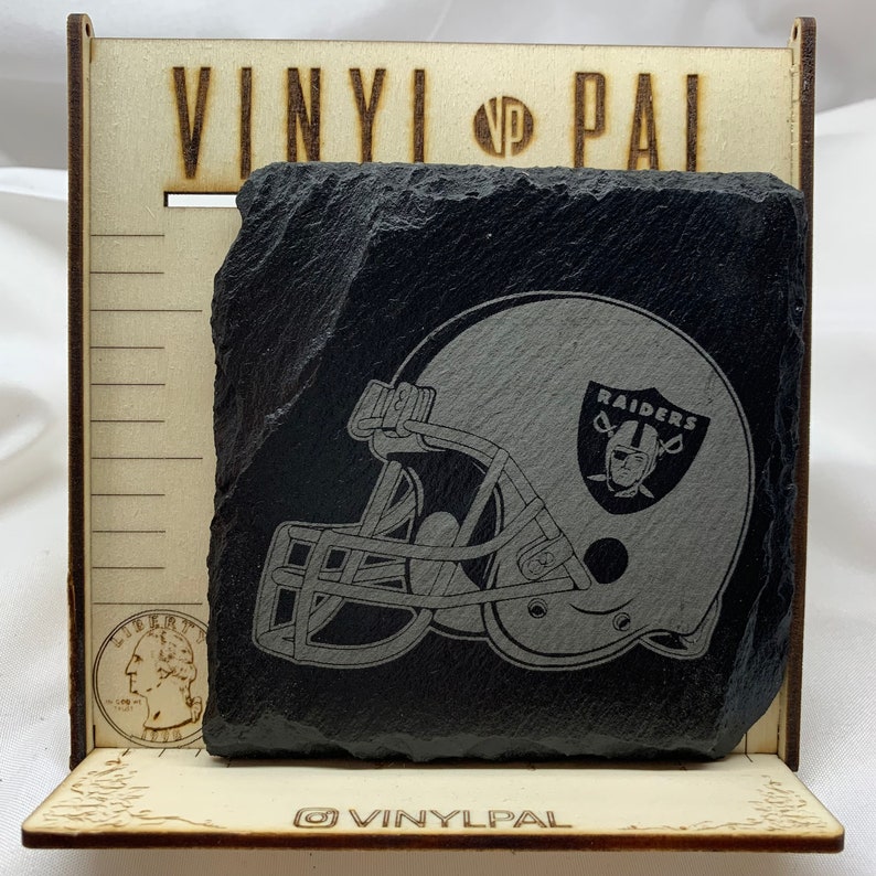 Raiders Premium Laser Engraved Slate Coaster - Etsy