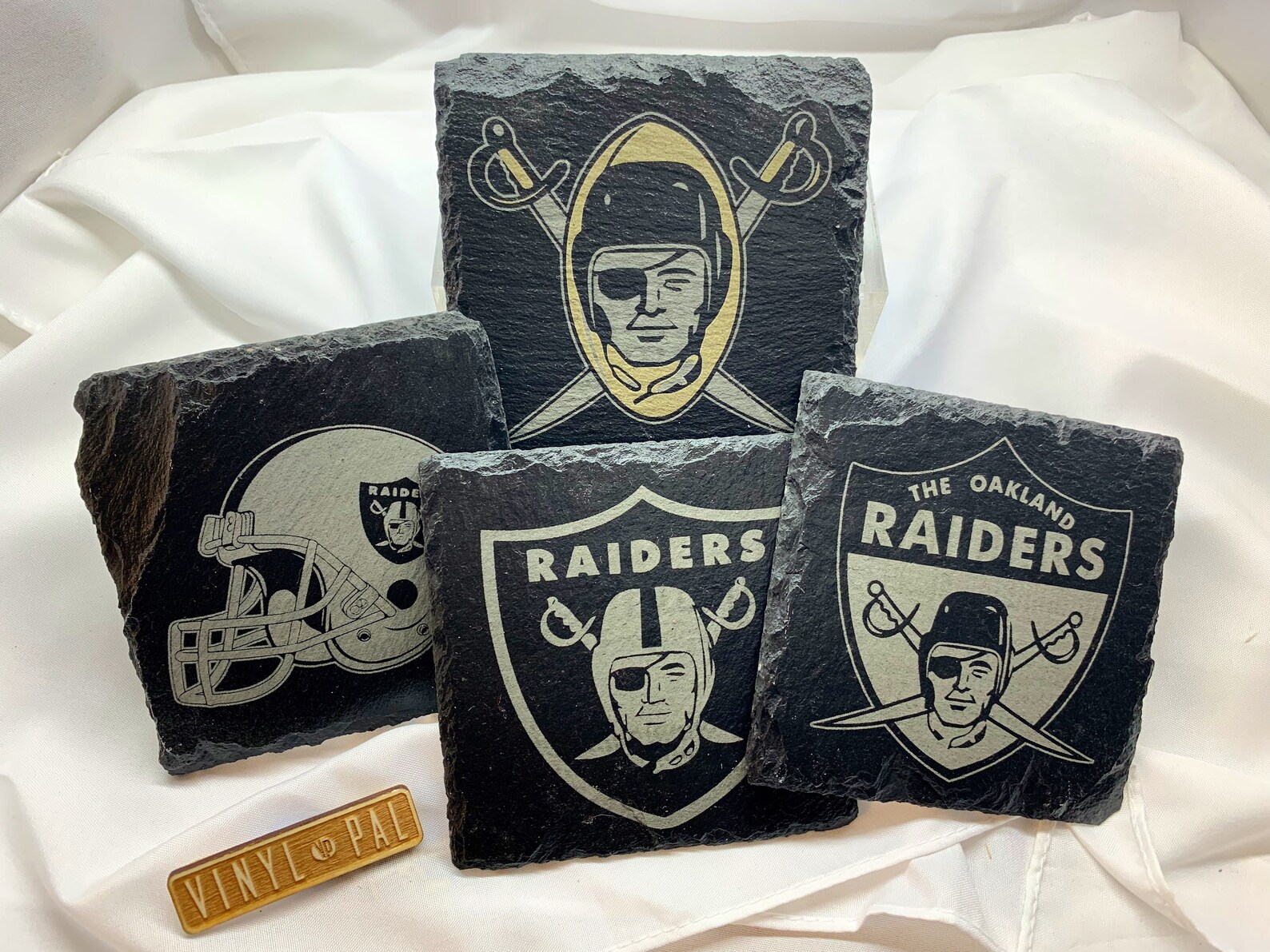 Raiders Premium Laser Engraved Slate Coaster - Etsy