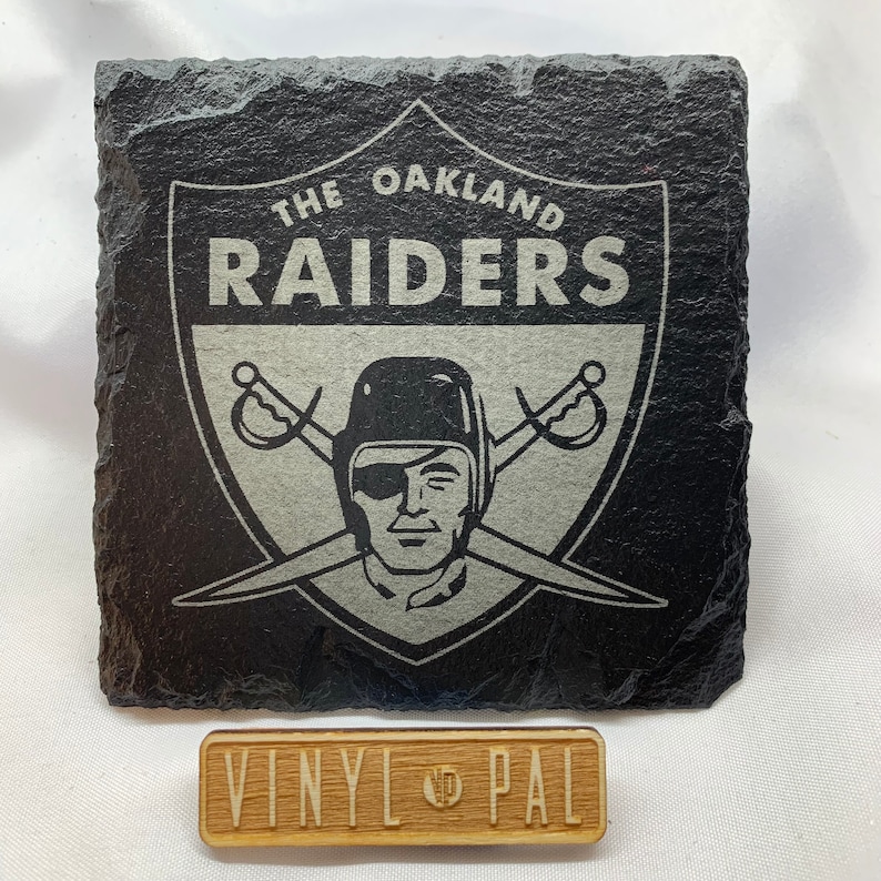 Raiders Premium Laser Engraved Slate Coaster - Etsy