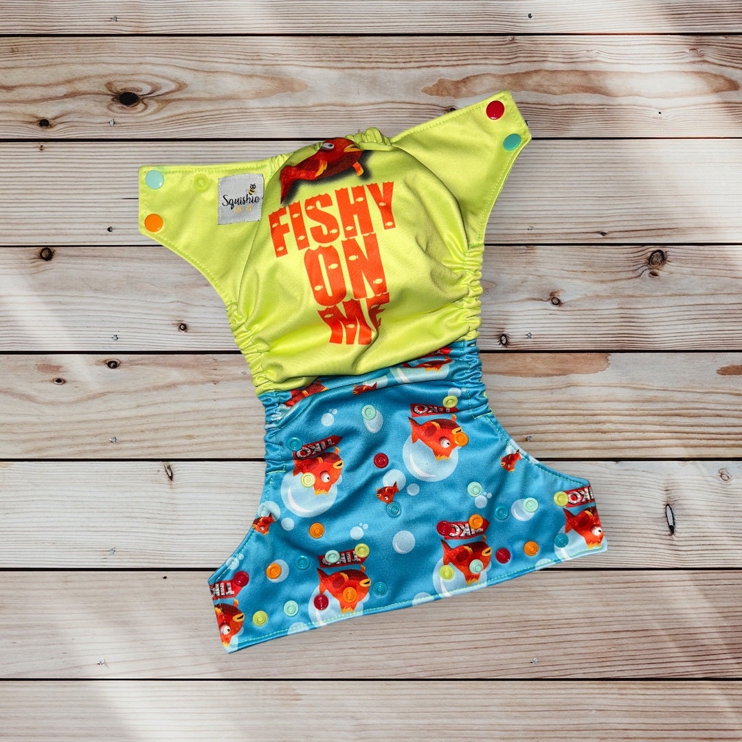 Ready to Ship: Gamer Fishy on Me , Battle Gamer Handmade Cloth Diaper ...