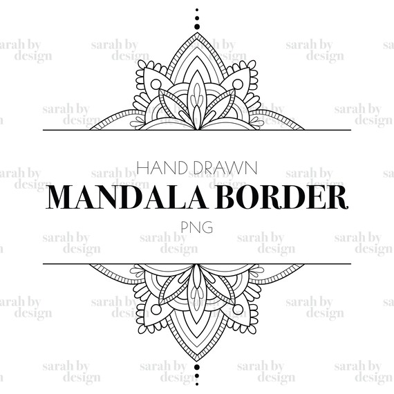 Hand Drawn Mandala Border Clipart Digital Download | Etsy
