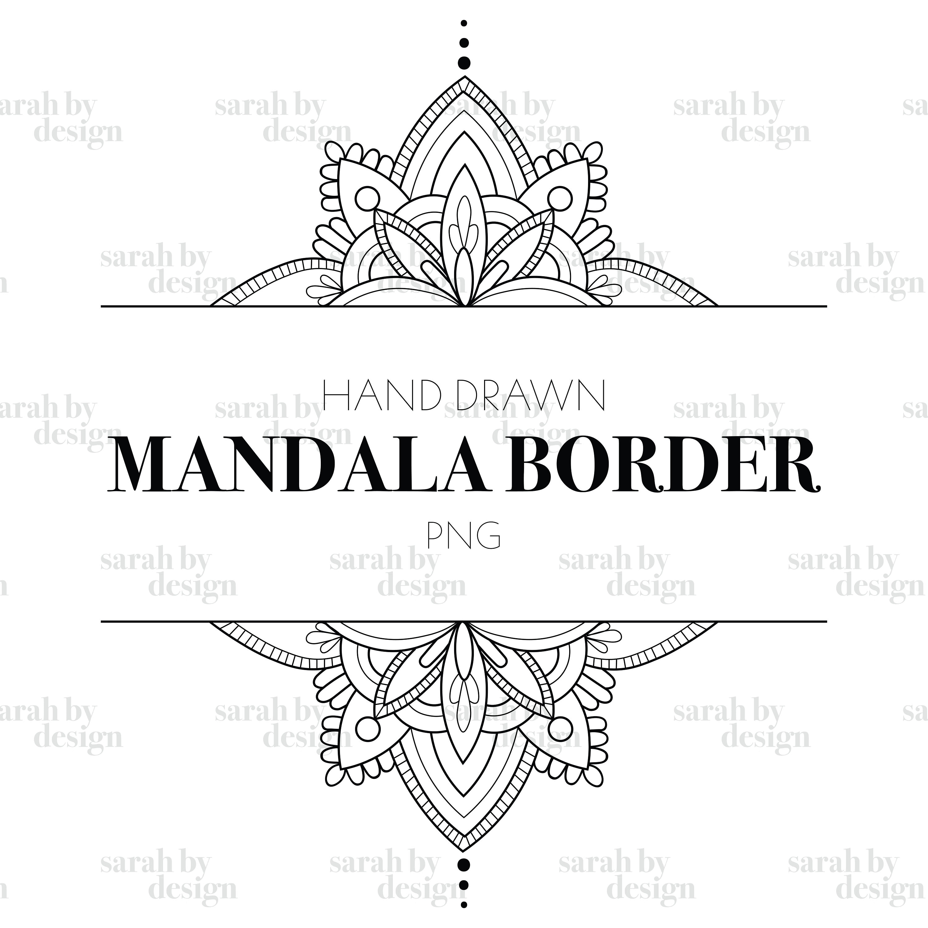 Hand Drawn Mandala Border Clipart Digital Download Minimalist Line ...