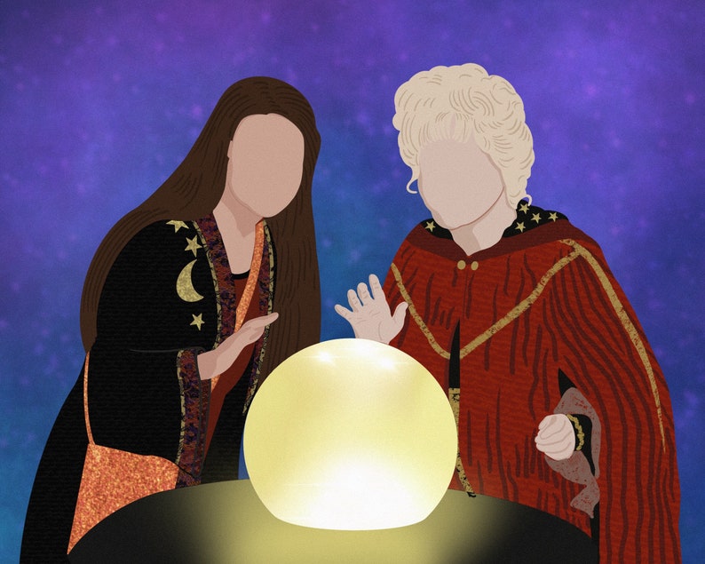 Halloweentown Marnie et Aggie Cromwell Minimaliste Illustrated | Etsy