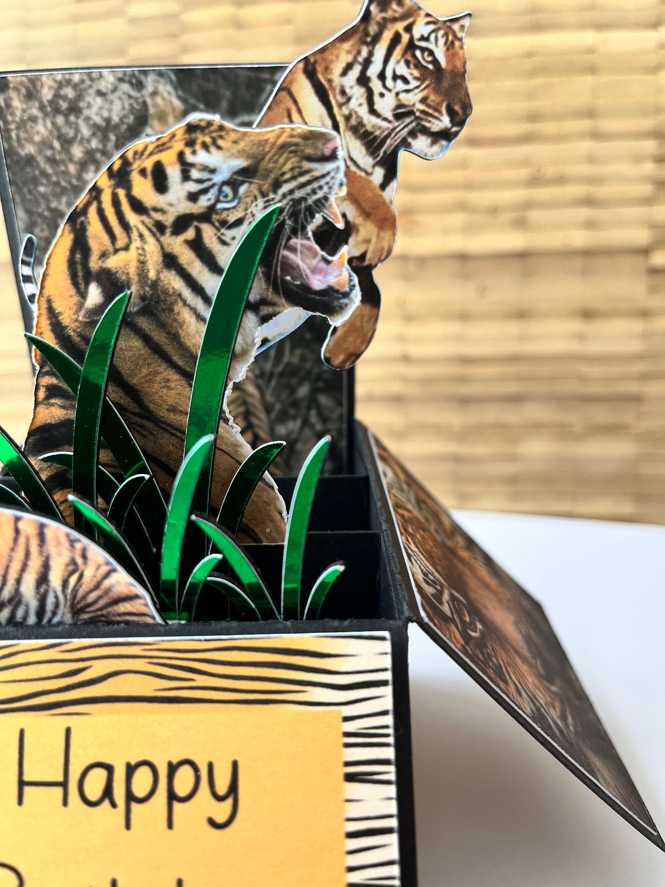 Tiger Pop up Box Card Tiger Card Birthday Celebration - Etsy UK