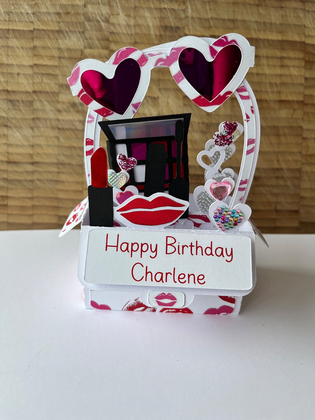 Make up Card Makeup Pop up Box Card Cosmetics Card - Etsy