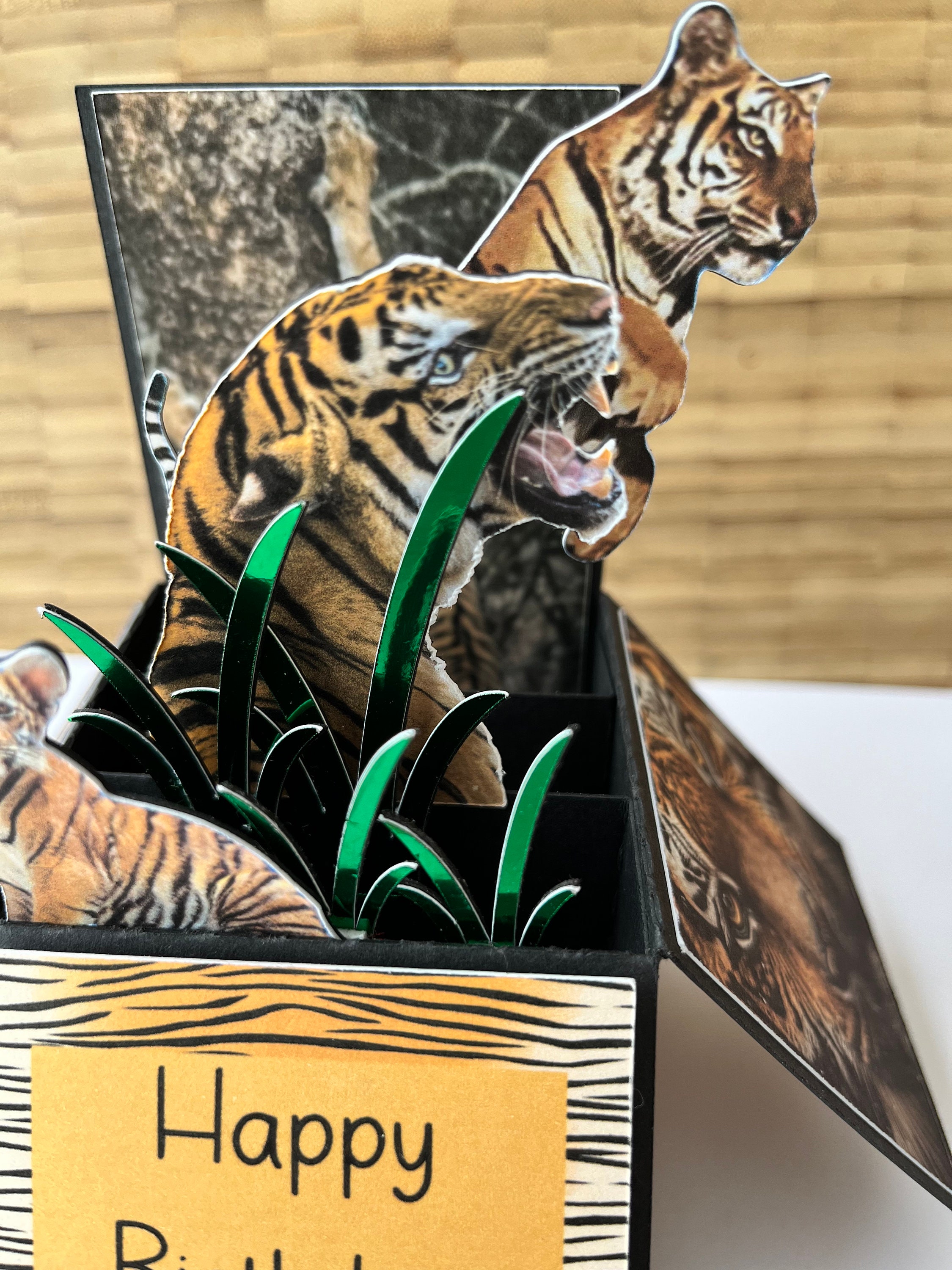 Tiger Pop up Box Card Tiger Card Birthday Celebration - Etsy UK