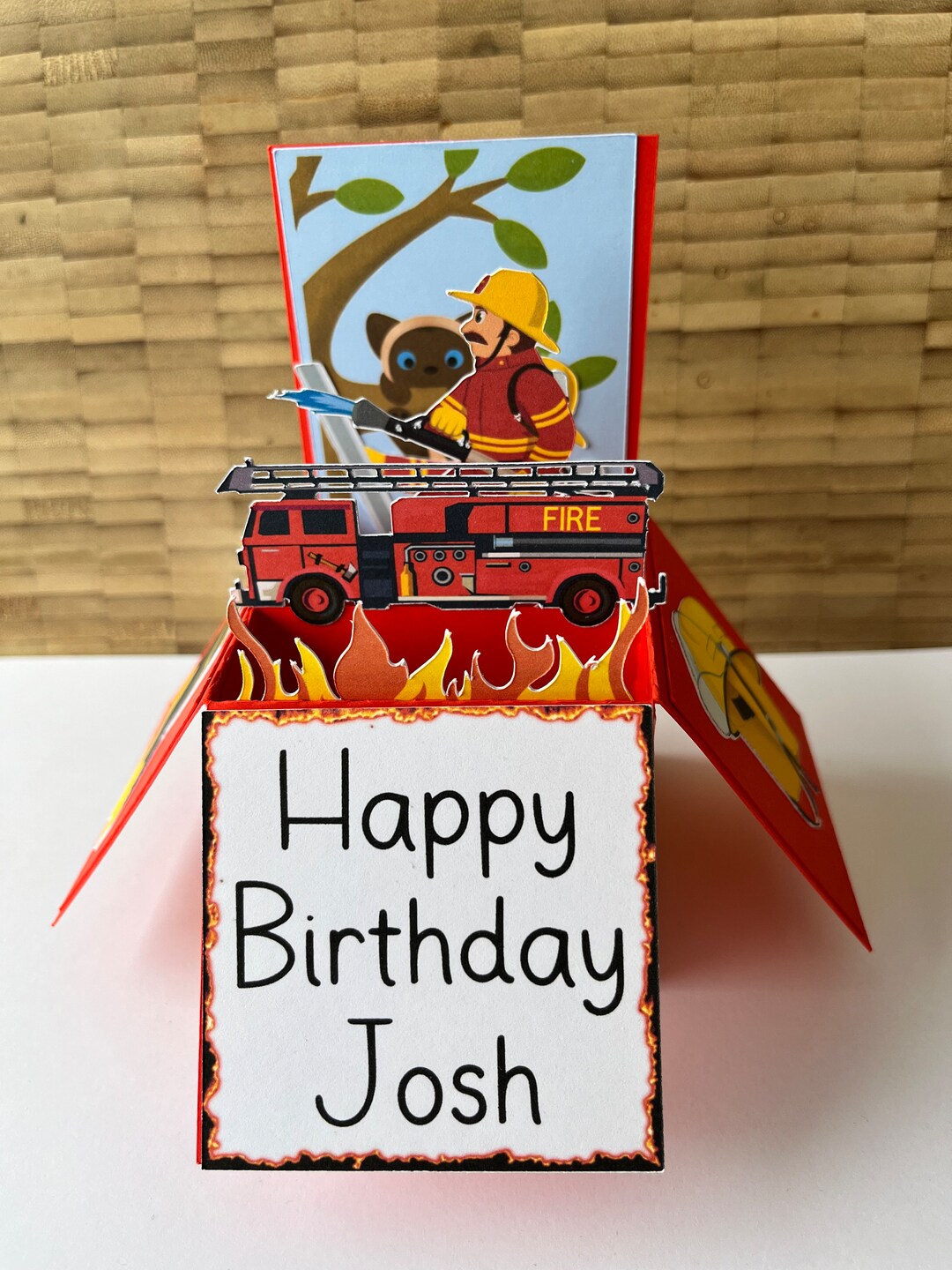 Fireman Card, Fireman Birthday Card, Budding Fireman Card , 3D Pop up ...