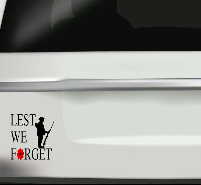 Lest We Forget Car Decal: Remembrance Poppy Vinyl Sticker - Etsy