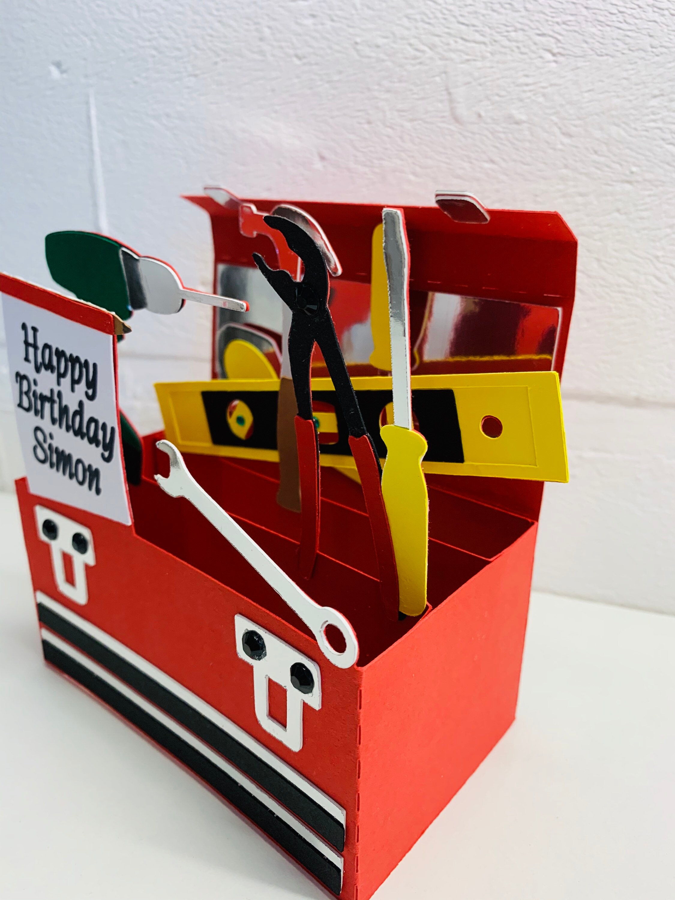 Tool box card. Personalised Happy birthday Fathers day tool | Etsy