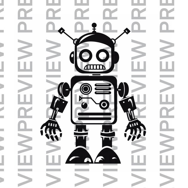 Robot Svg - Etsy