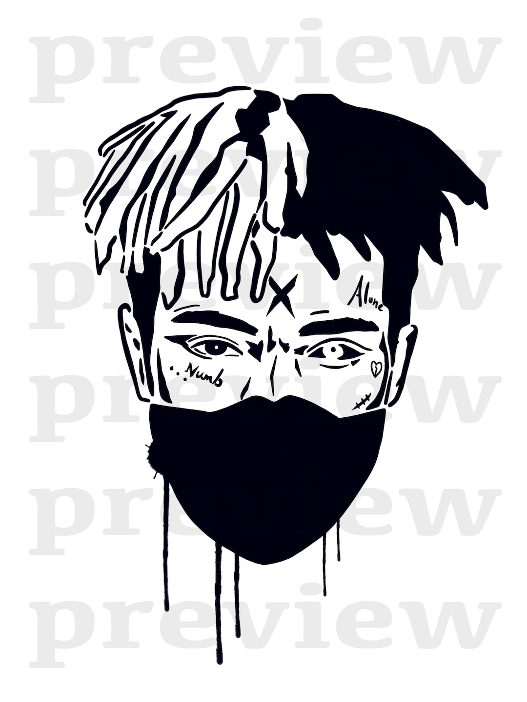 Xxxtentacion Svg File Perfect For Cricut Cameo Cut Decals Stencil Etsy