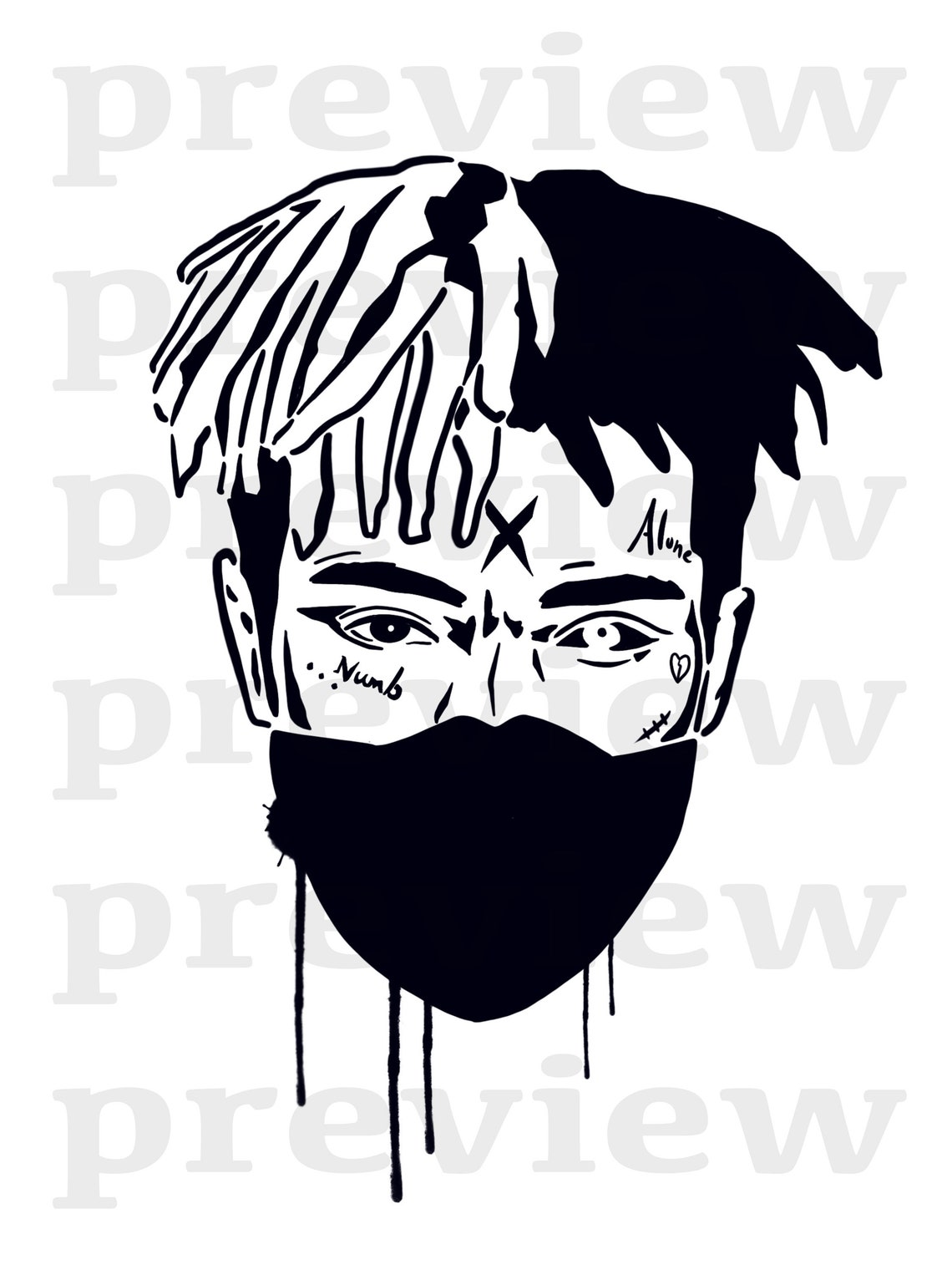 XXXTENTACION SVG File Perfect for Cricut Cameo Cut Decals | Etsy