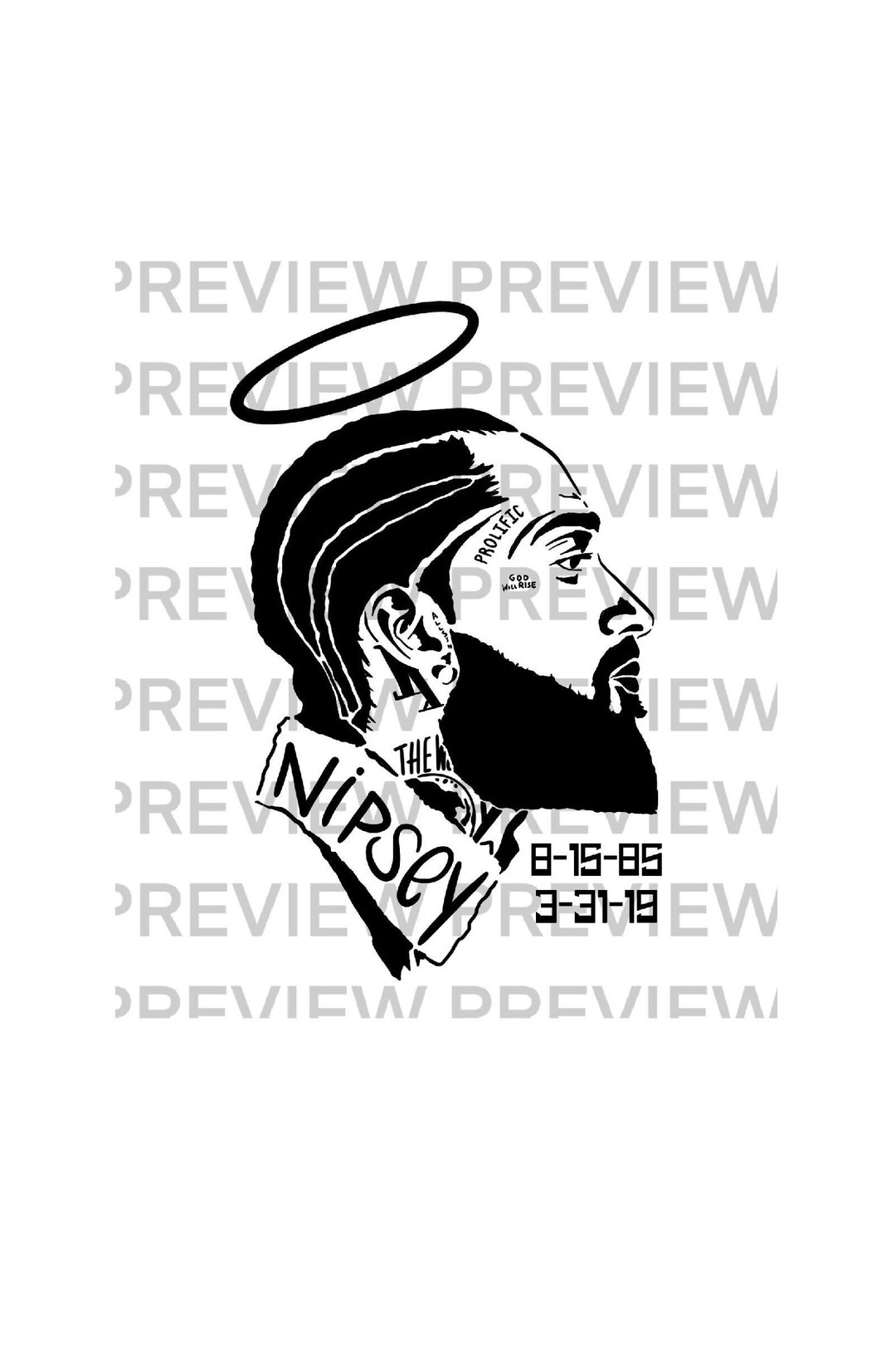 Nipsey Hussle Svg Perfect For Cricut La Rapper Nipsey Hussle Rip Svg