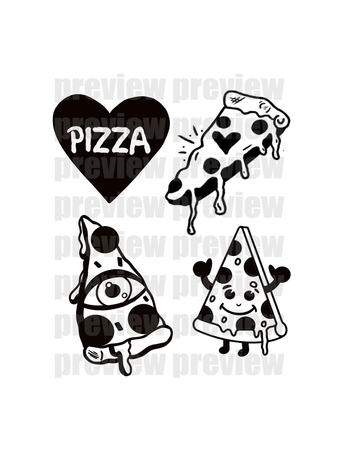 PIZZA SVG BUNDLE 4 Separate Svg Files as Show , Perfect for Cricut ...