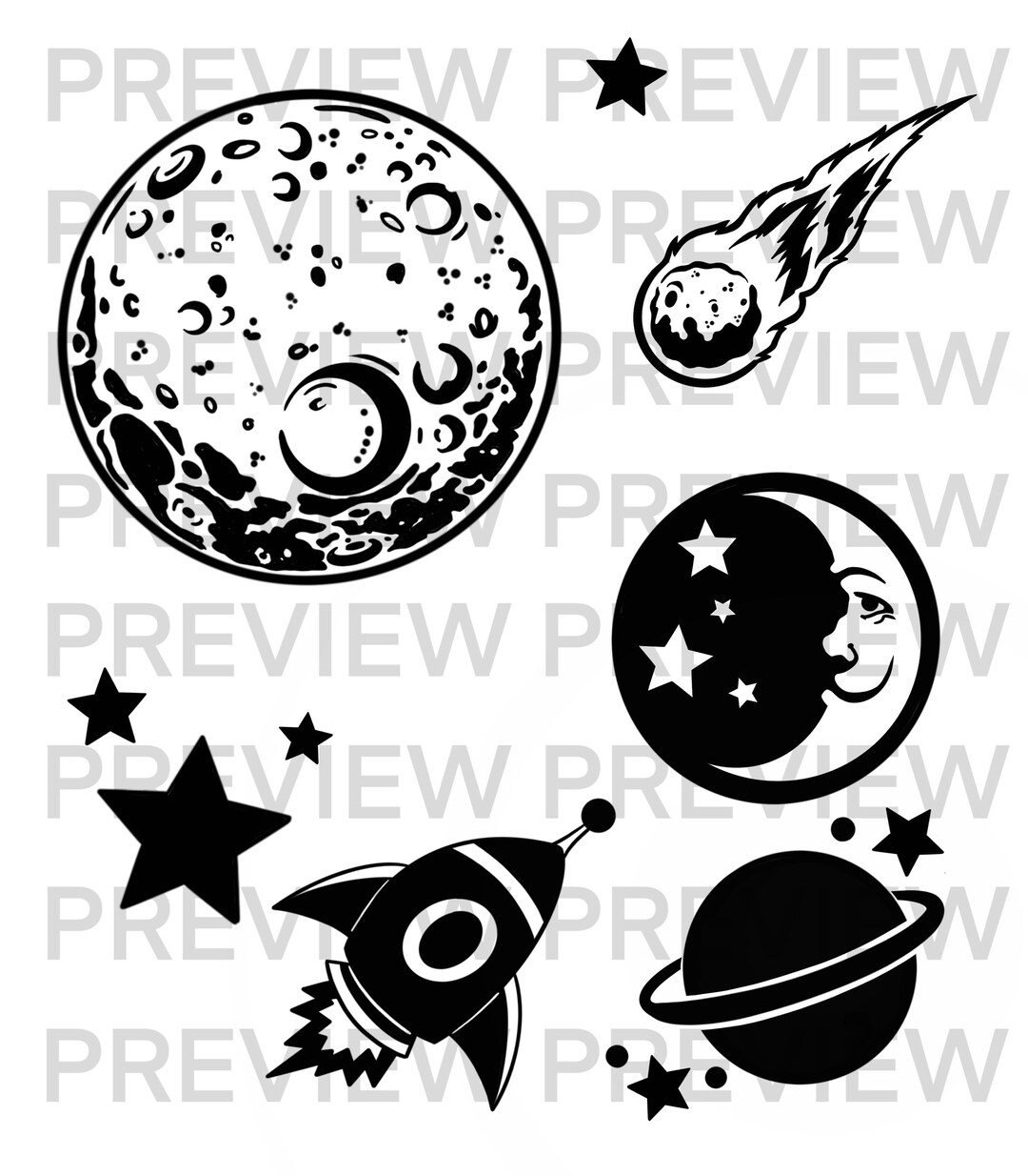 Space SVG Moon SVG Rocket SVG Star Svg Perfect for Cricut - Etsy Denmark