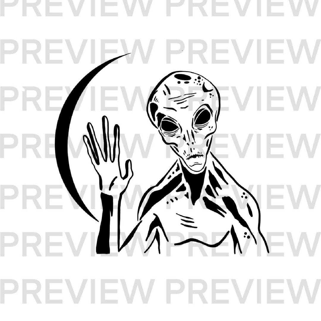 Alien Extraterrestrial SVG File , Perfect for Cricut . Alien Martian ...
