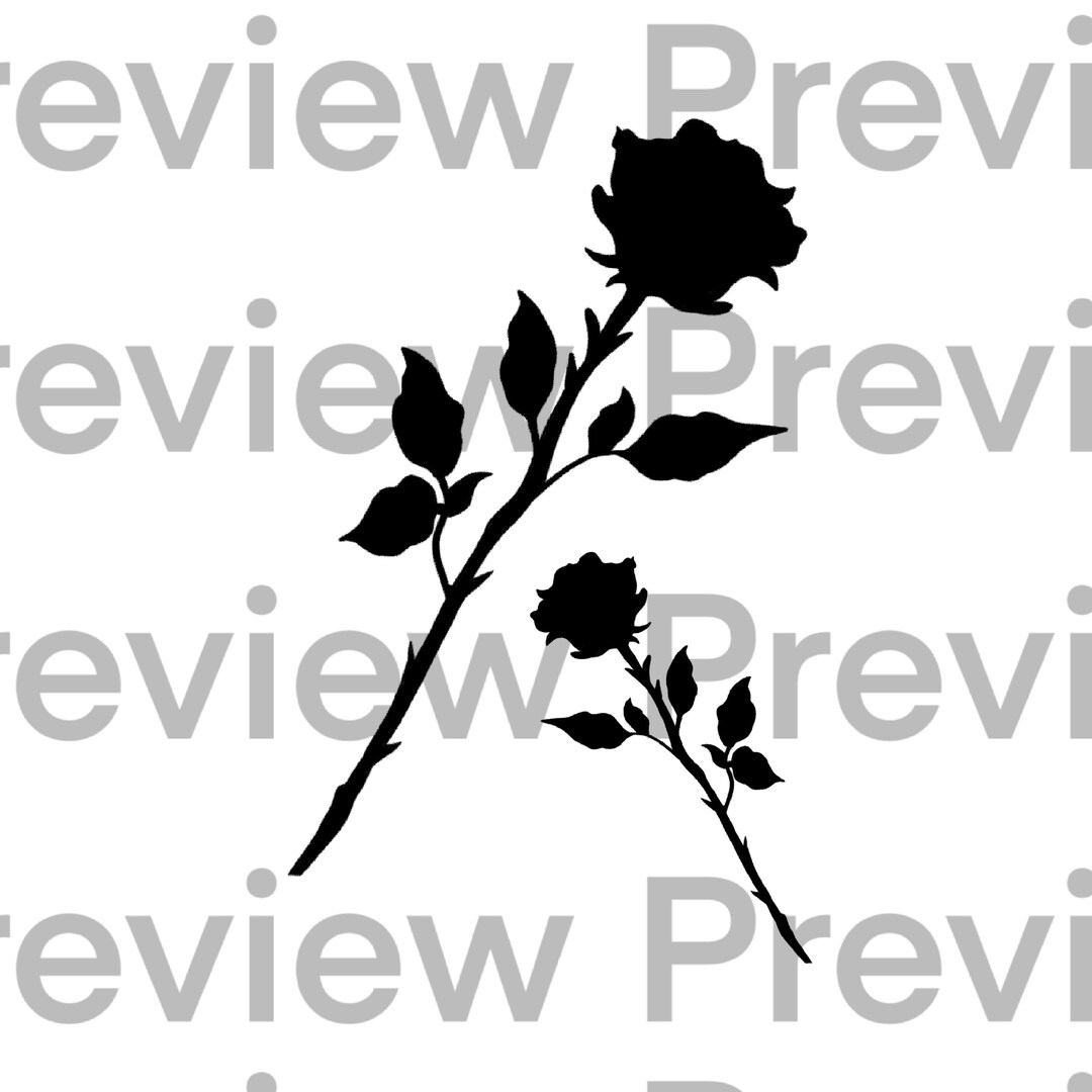 Roses SVG File . Rose Tattoo Design SVG Download . Perfect for Cricut ...