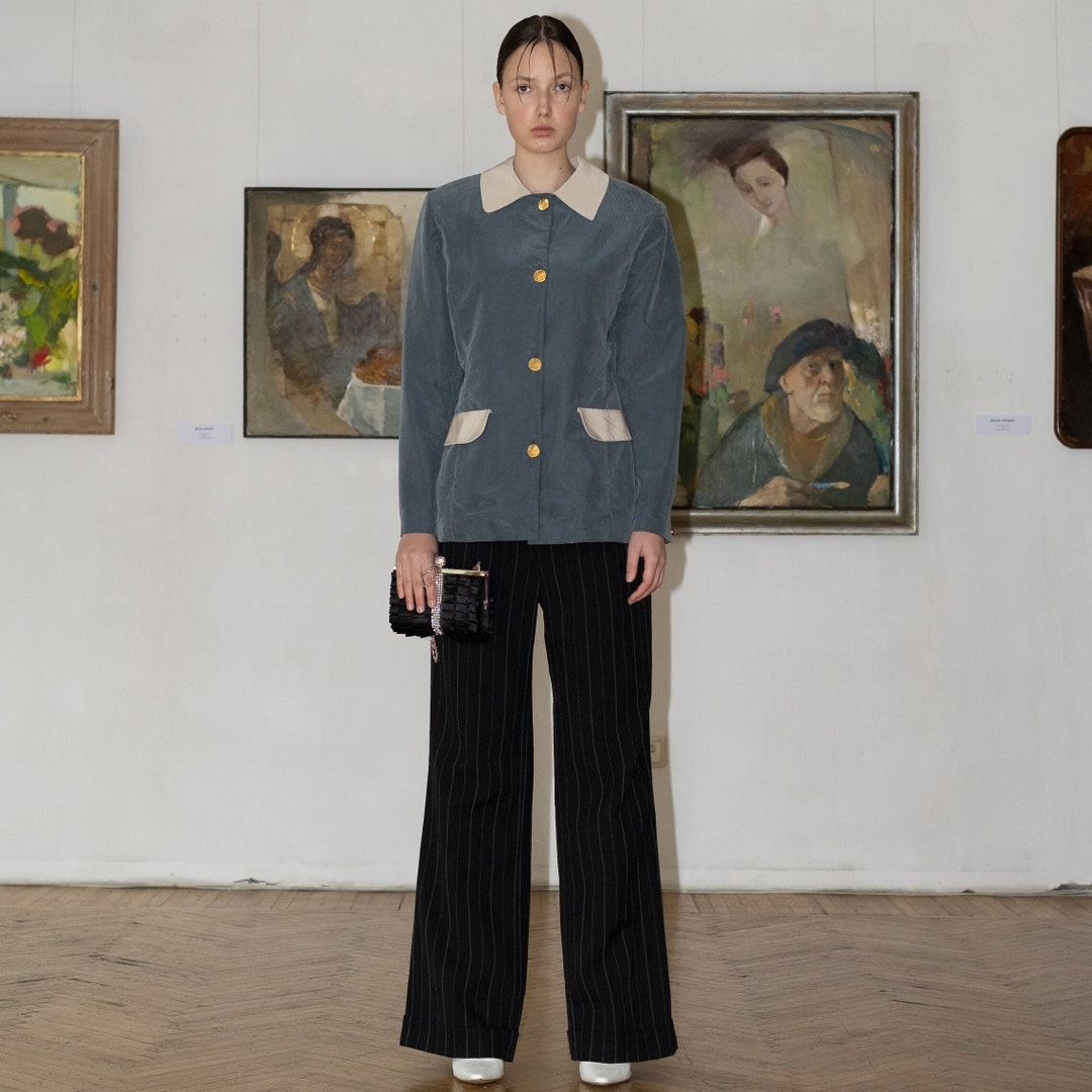 Vintage 80's Retro Blue Color Blazer - Etsy