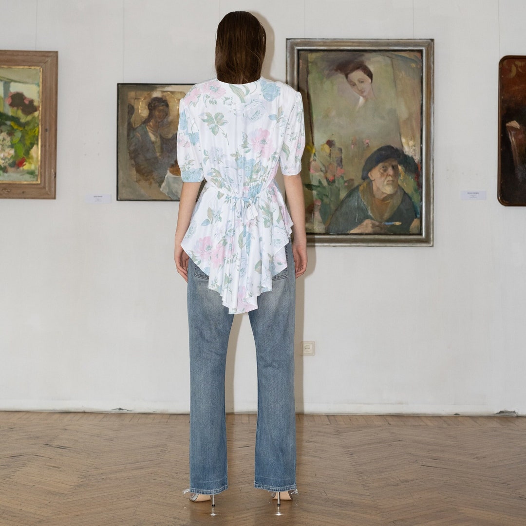 Vintage 80s Gorgeous Floral Pastel Blouse - Etsy