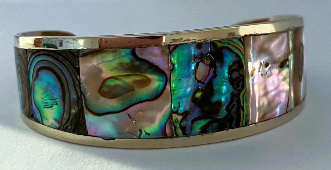 Vintage Handcrafted Abalone Shell Cuff Bracelet - Etsy