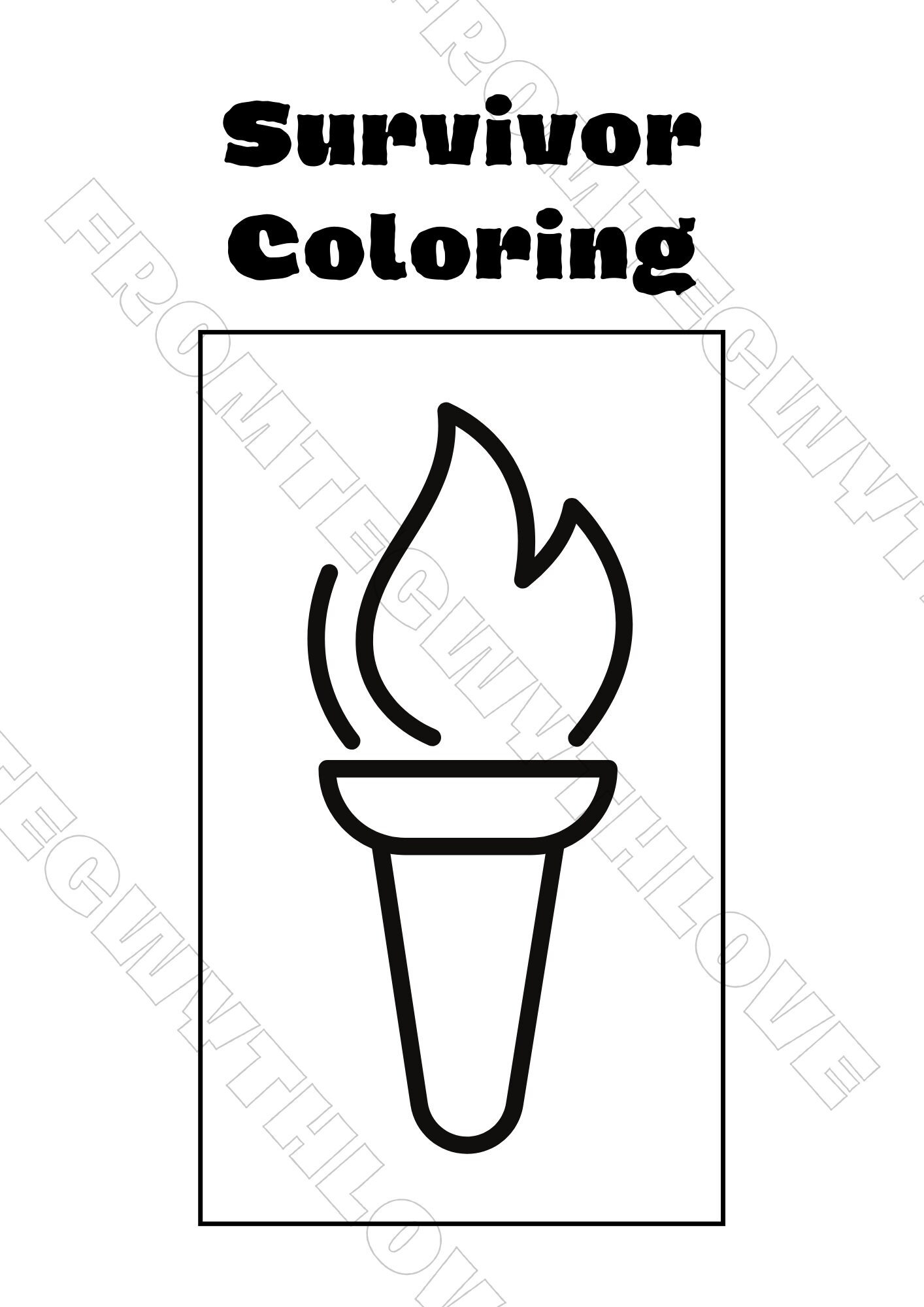 Fire Flame Coloring Page