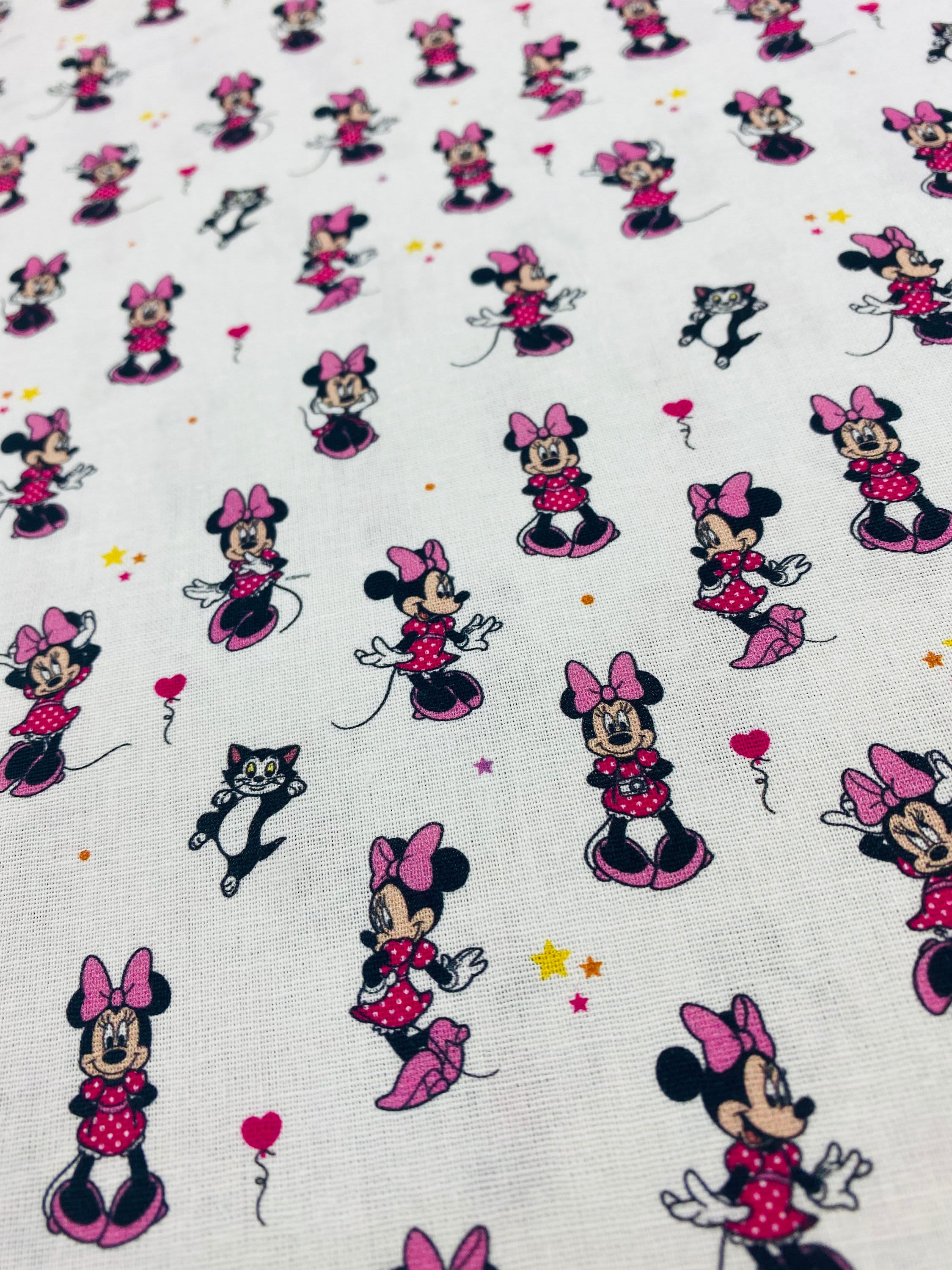 MINNIE MOUSE Fabric Disney 100% Cotton Material - Etsy Polska