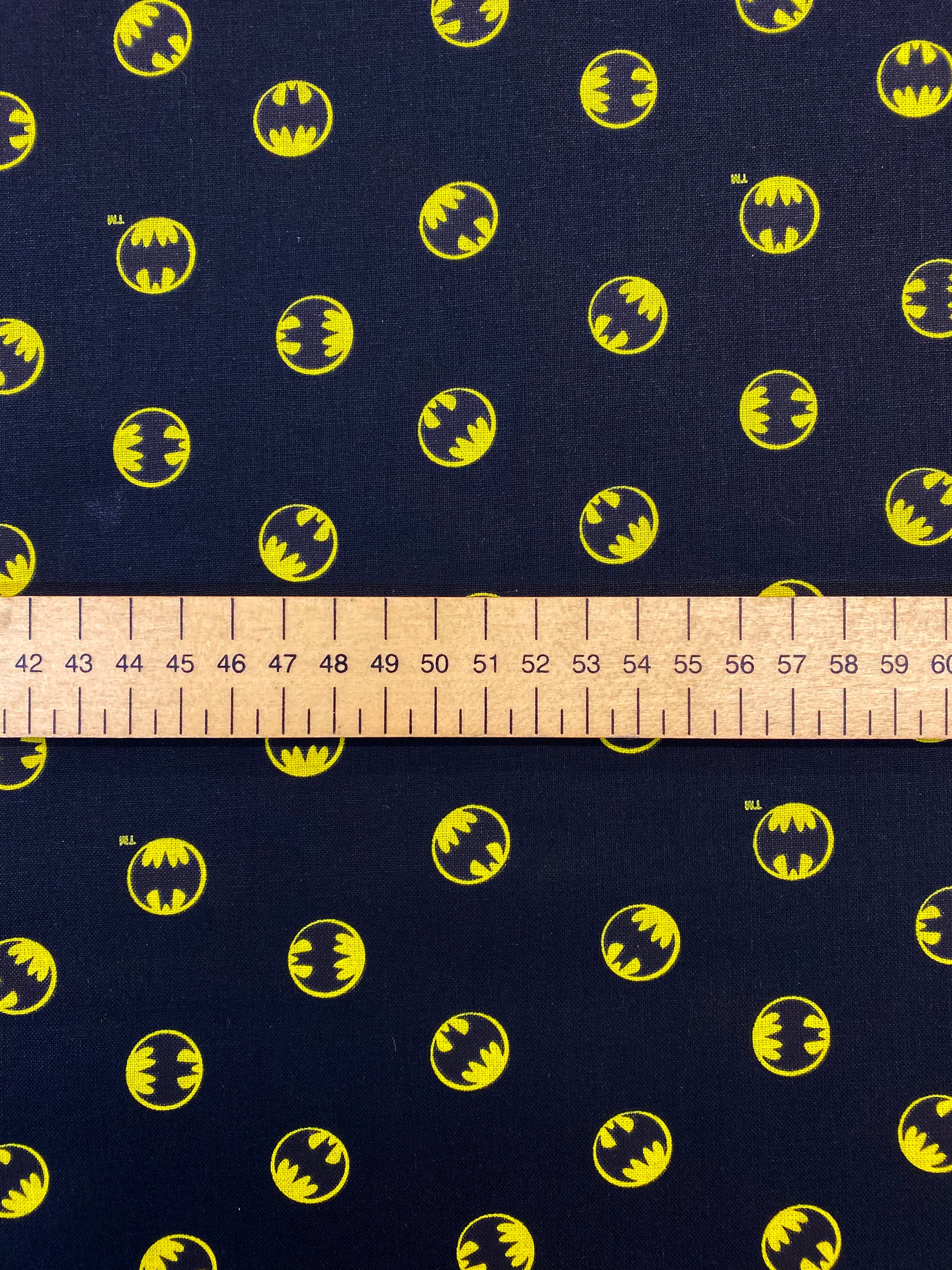 BATMAN LOGO FABRIC 100% Cotton Black Turquoise 1/2 | Etsy