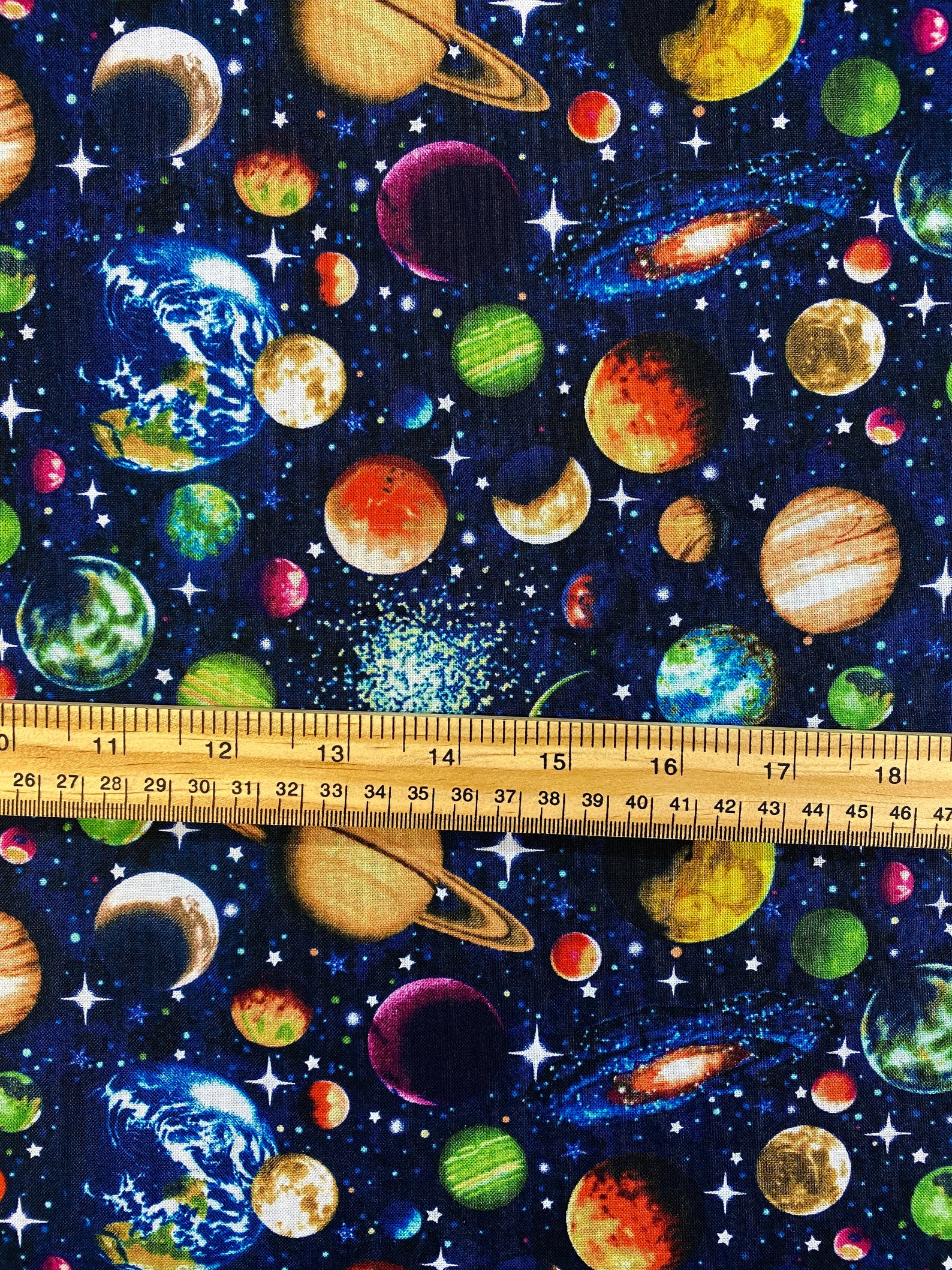 SOLAR SYSTEM Fabric 100% Premium Cotton Planets Space - Etsy