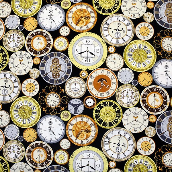 Clock Fabric - Etsy