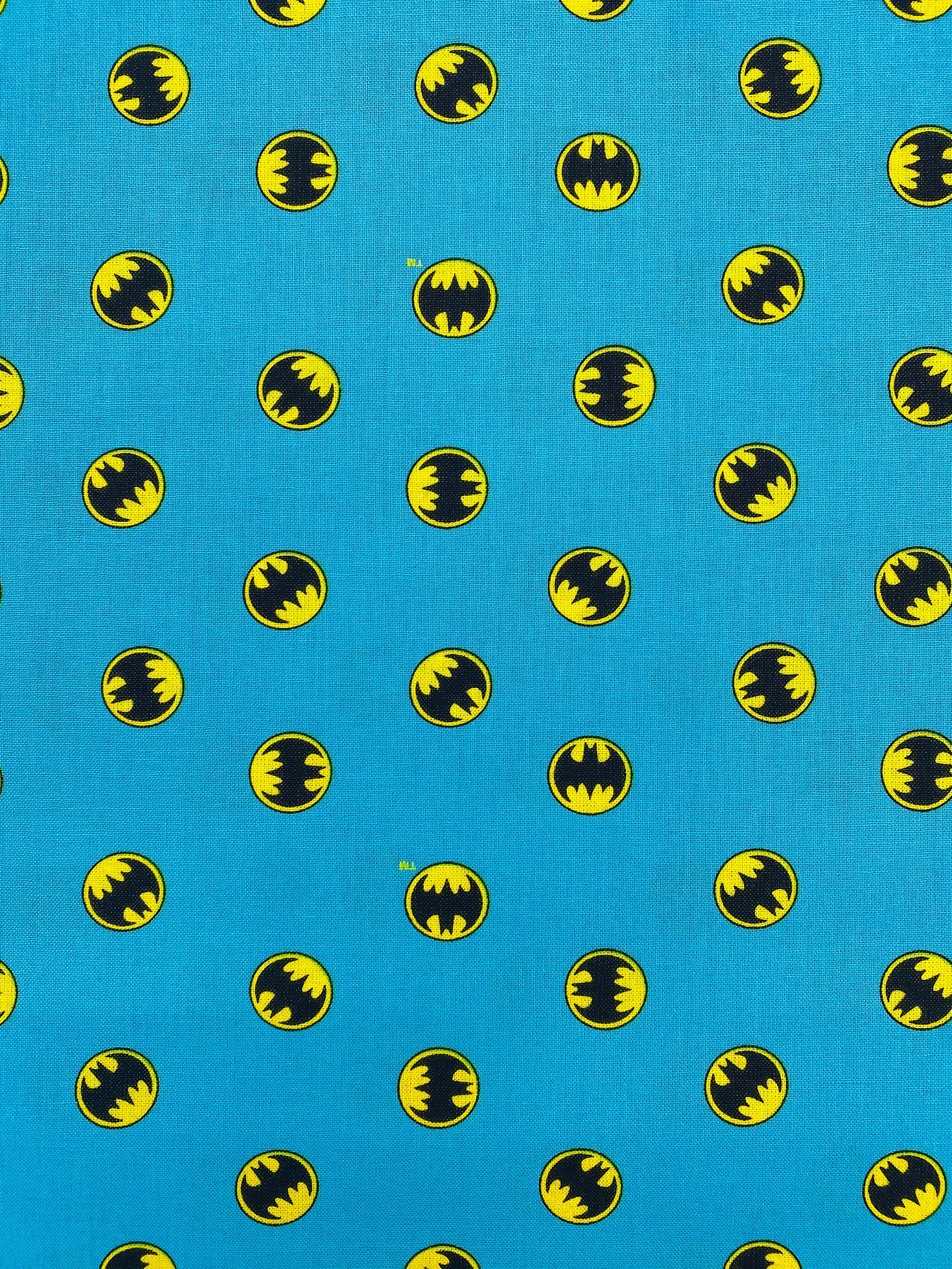 BATMAN LOGO FABRIC 100% Cotton Black Turquoise 1/2 - Etsy