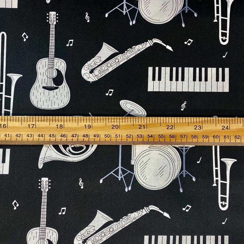 MUSIC THEMED FABRIC Fabric 1/2 Metre Musical Cotton - Etsy