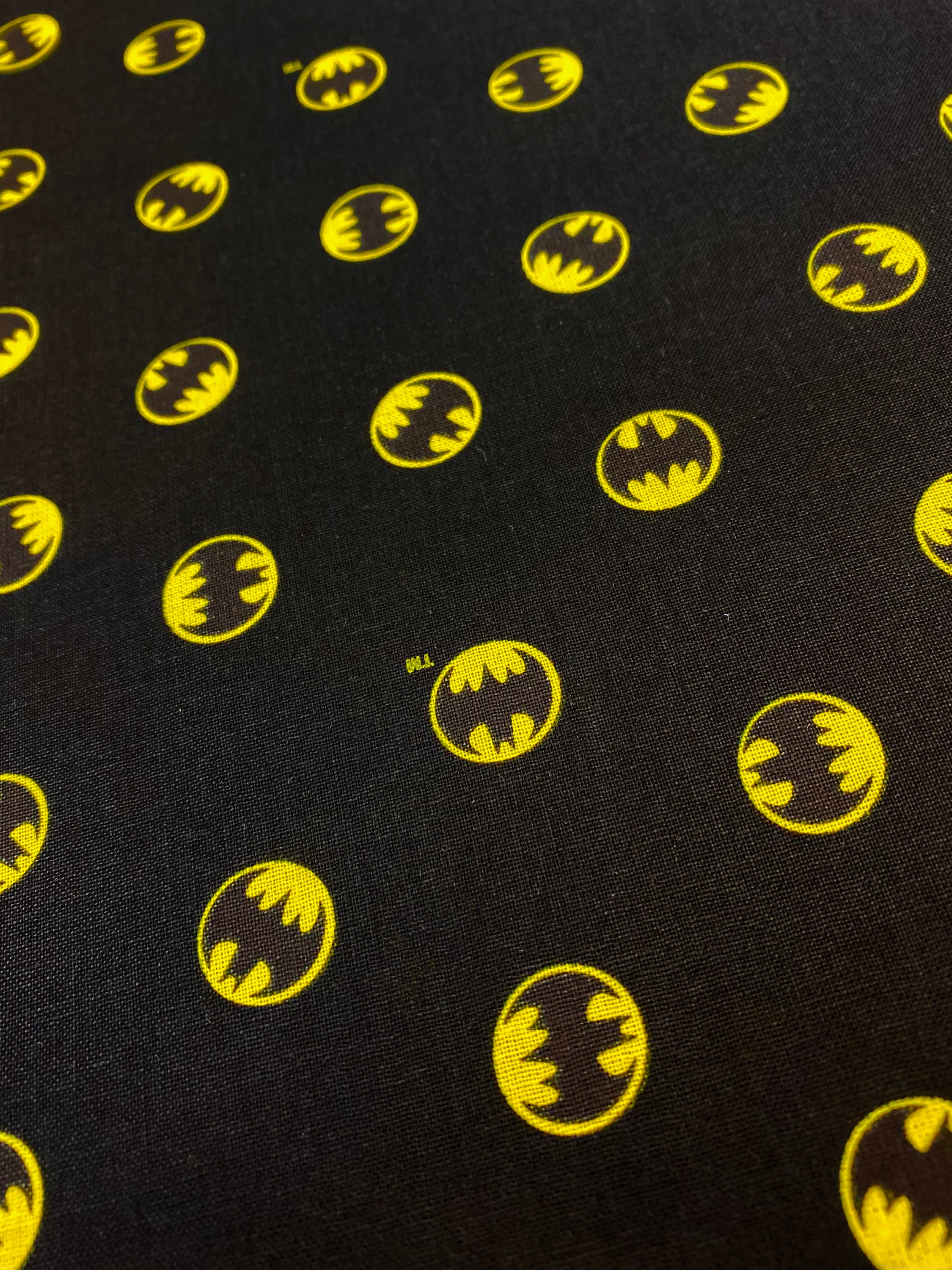 BATMAN LOGO FABRIC 100% Cotton Black Turquoise 1/2 | Etsy