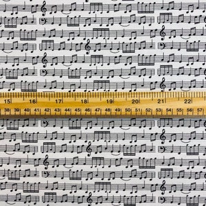 MUSIC THEMED FABRIC Fabric 1/2 Metre Musical Cotton Quilting Material ...