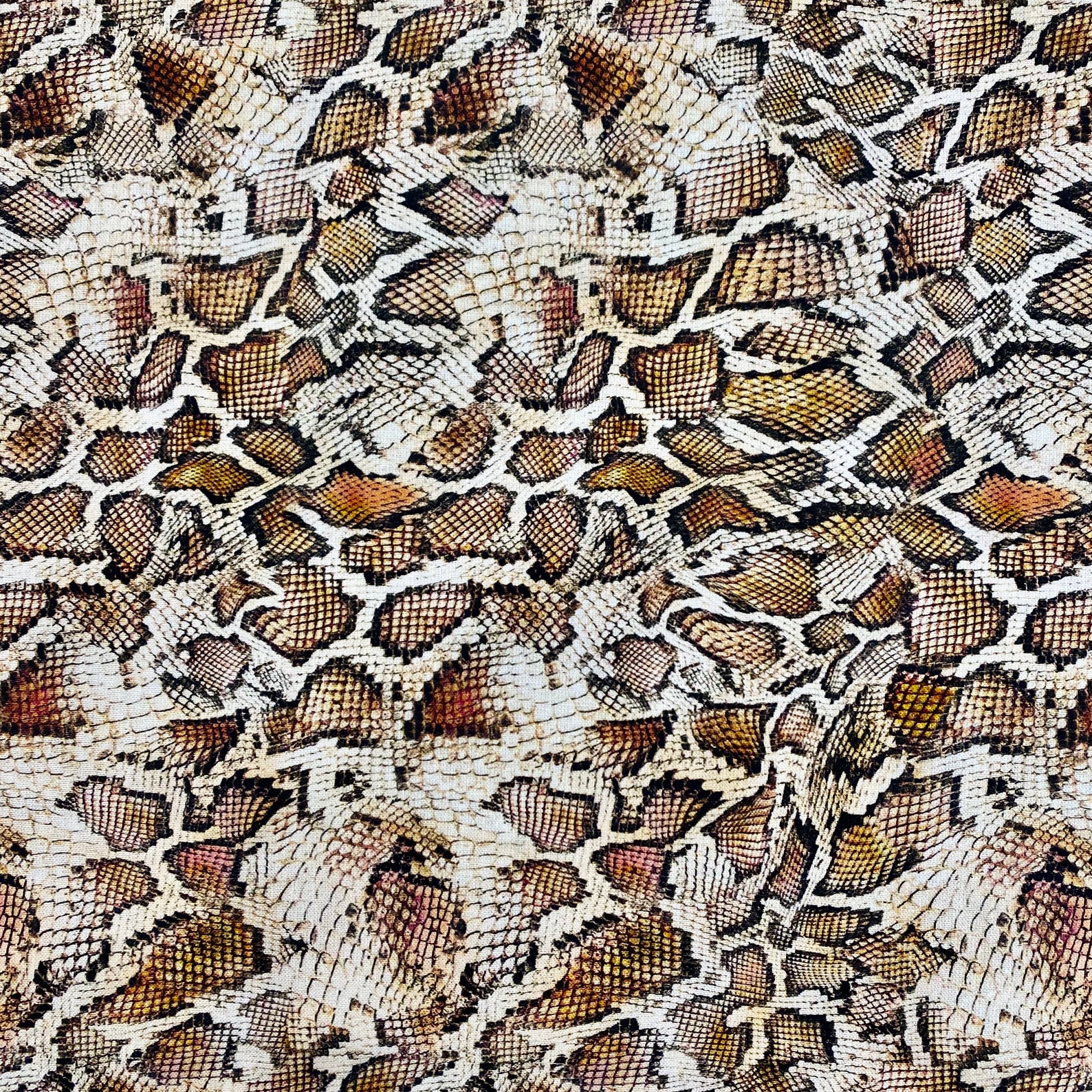 SNAKESKIN PRINT FABRIC 100% Cotton Animal Sewing Small | Etsy