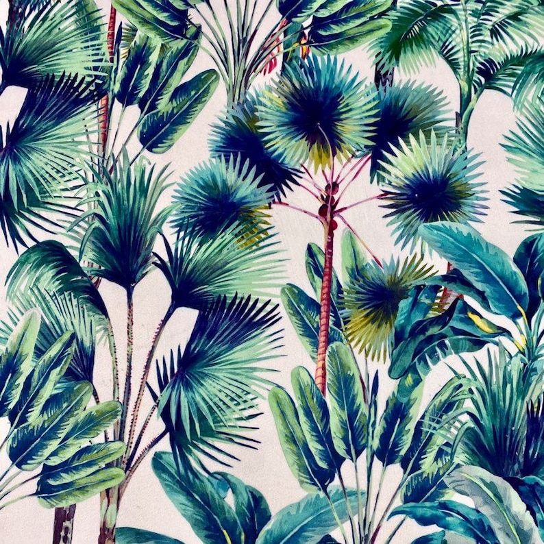 TROPICAL PLANT VELVET Fabric Italian Emma Shipley Style - Etsy