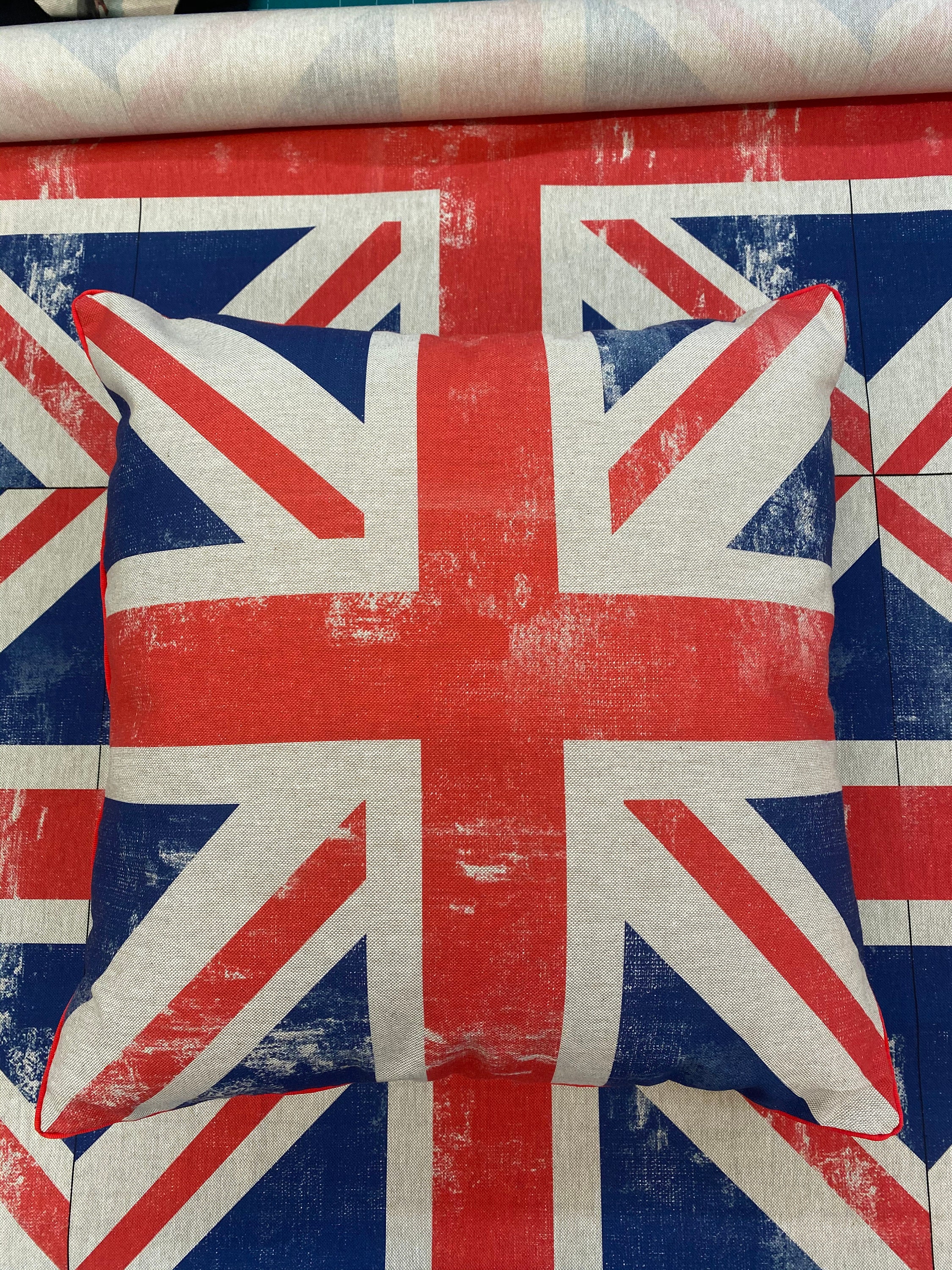 UNION JACK PANEL Fabric 100% Craft Cotton Flag Cushion | Etsy