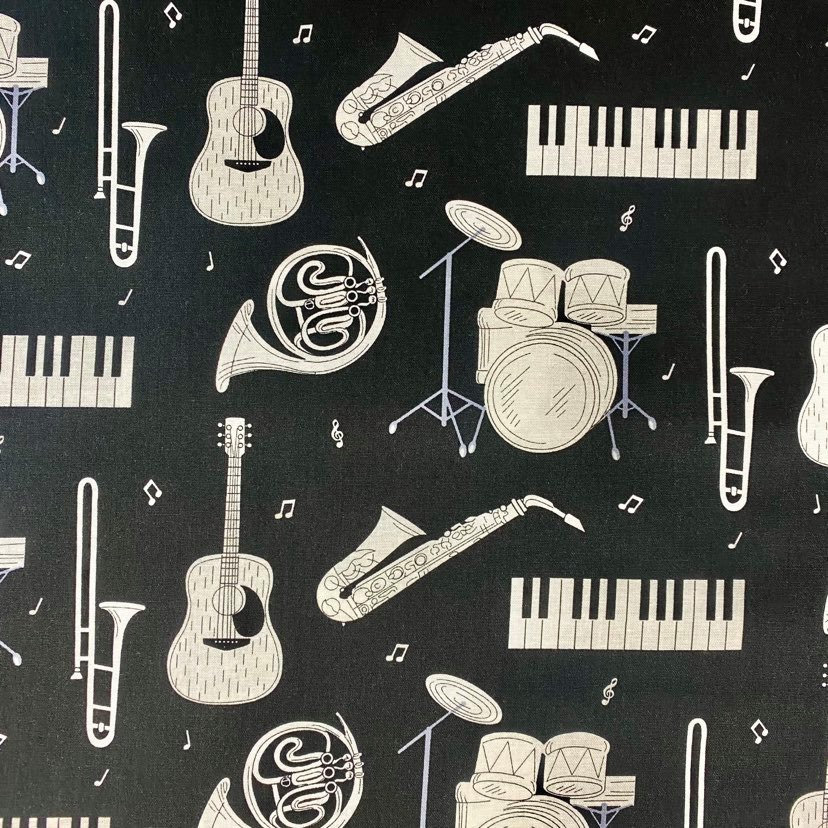 MUSIC THEMED FABRIC Fabric 1/2 Metre Musical Cotton | Etsy