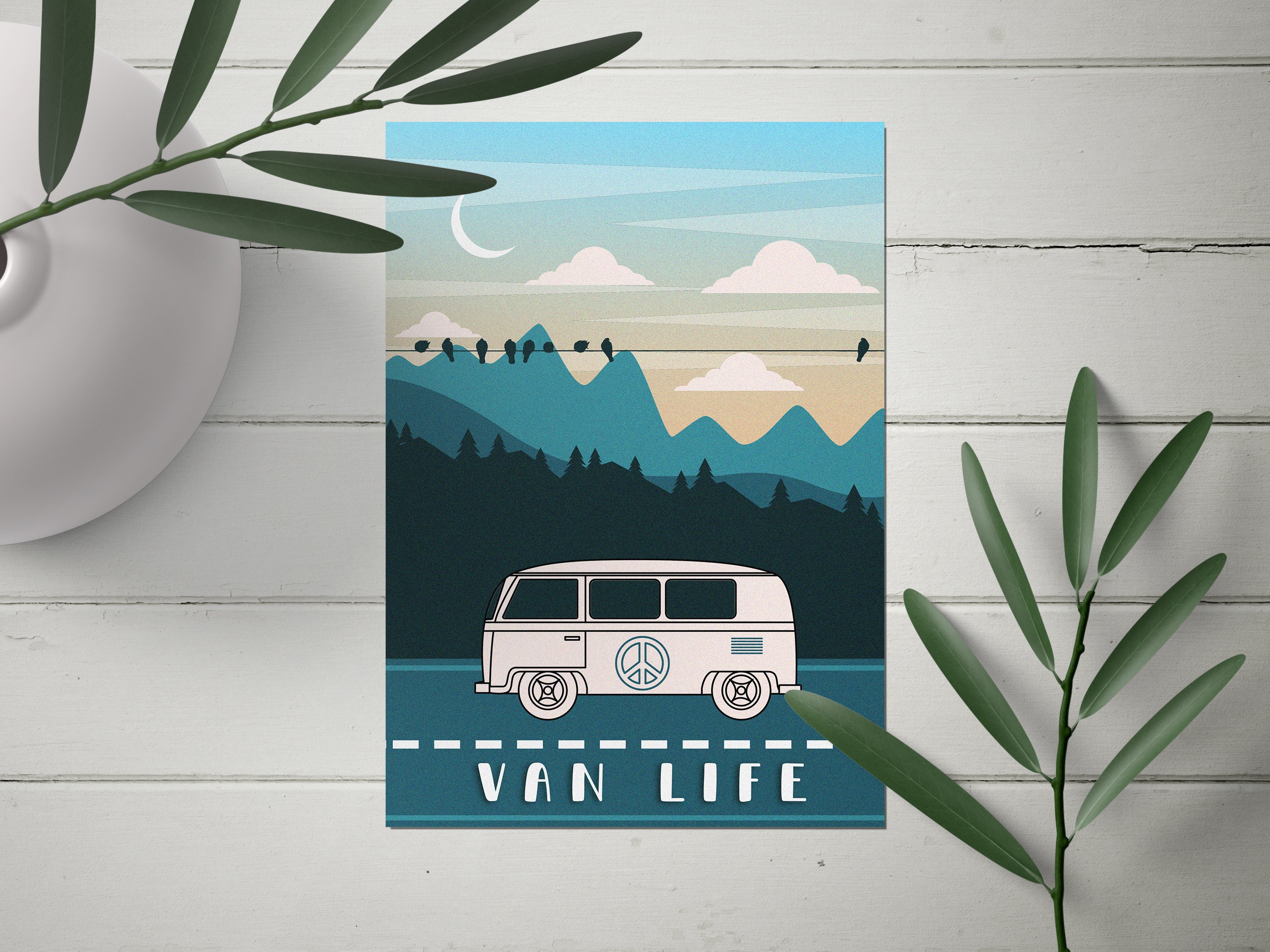 Van Life Print Campervan Art Camper Wall Art Poster A5 A4 A3 Print - Etsy