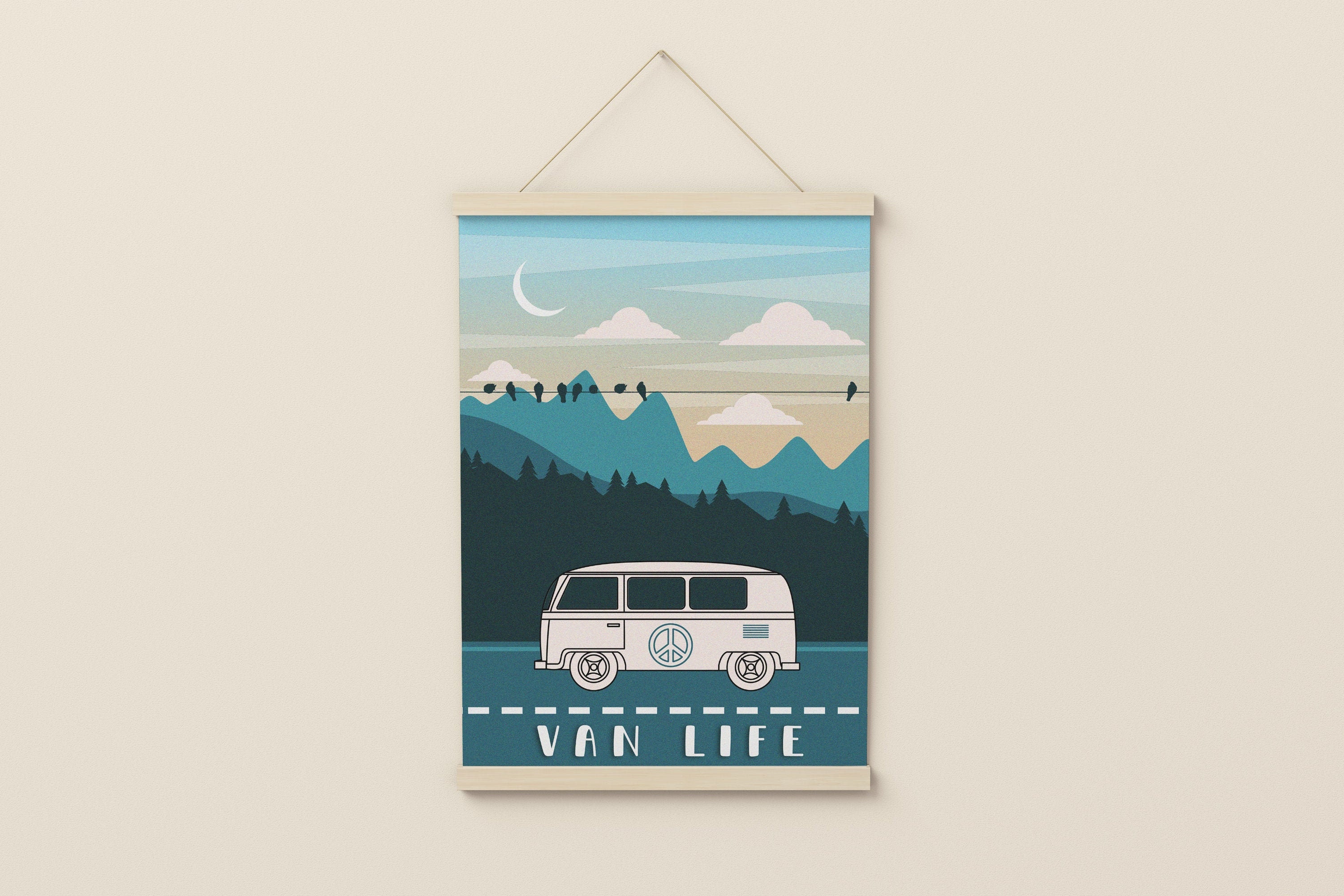 Van Life Print Campervan Art Camper Wall Art Poster A5 A4 A3 Print - Etsy