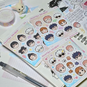 NEW - Jujutsu Kaisen Stickersheets - Kawaii, Cute, Anime, Deco - Etsy