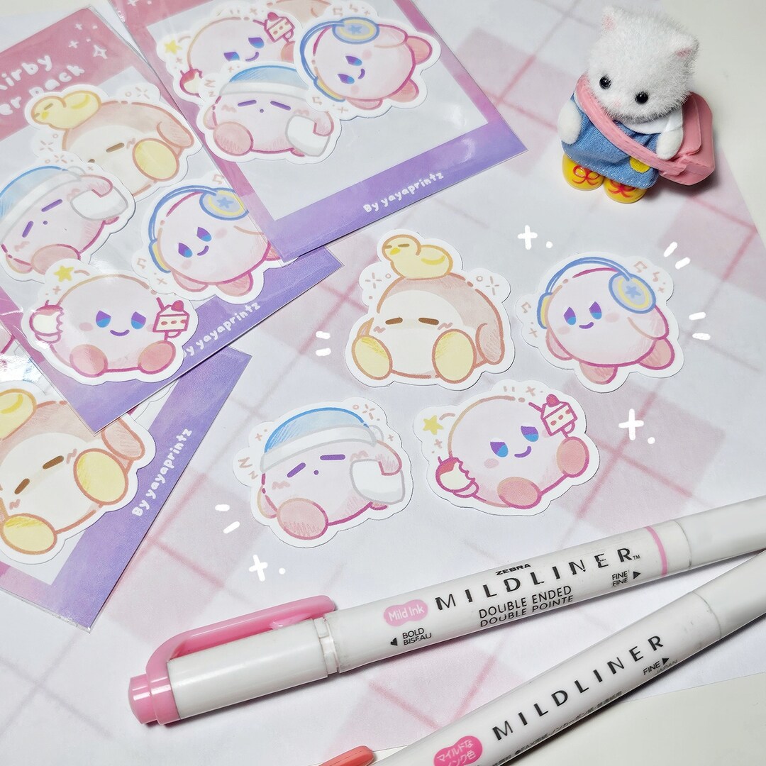 NEW! - Kirby Sticker Pack, Kawaii Stickers, Deco, Vinyl Stickers - Etsy