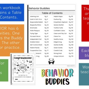 Behavior Buddies Skills Workbook Kindergarten Character Education SEL ...